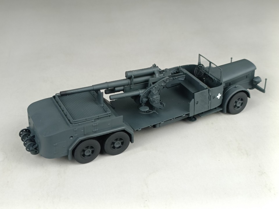 1/72 Built WWII German Vomag 7 mit 8.8cm Flak AA Truck Model | eBay