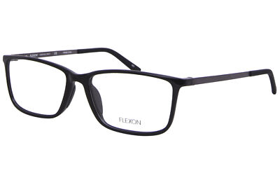 Flexon EP8014 001 Eyeglasses Men's Shiny Black Full Rim Rectangle Shape ...