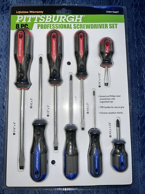 Pittsburgh Professional Screwdriver Set 8 Pc - Magnetic Tips/TPR ...
