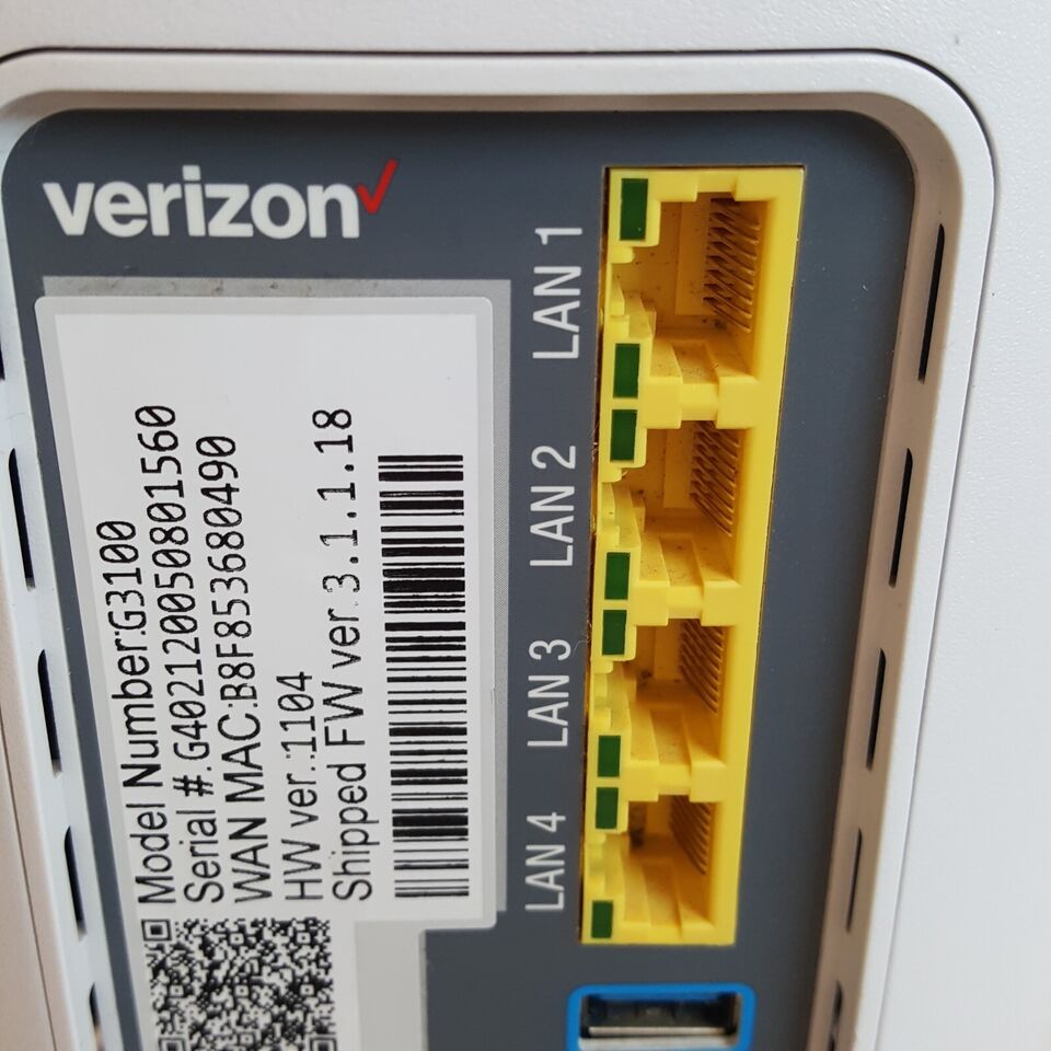Verizon Fios G3100 4-Port 1000 Mbps Wireless Home Router *NO Power Cord ...