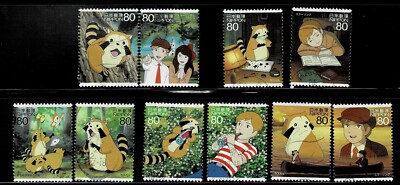 Japan 2012 Anime Rascal the Raccoon 80Y Complete Used Set Sc# 3483 a-j ...