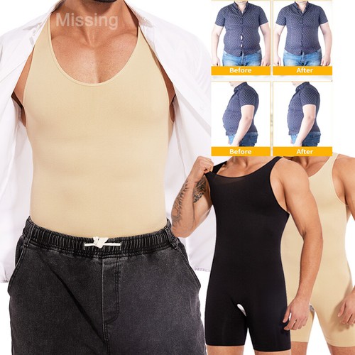 Men's Full Body Shaper Tummy Control Bodysuit Compression Body Shaper ...