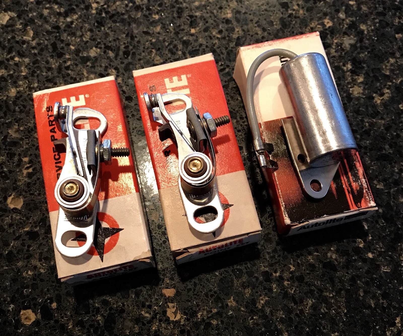 NOS Autolite-Ford DP-5 & DC-13 dual points & condenser. NIB Boss Shelby ...