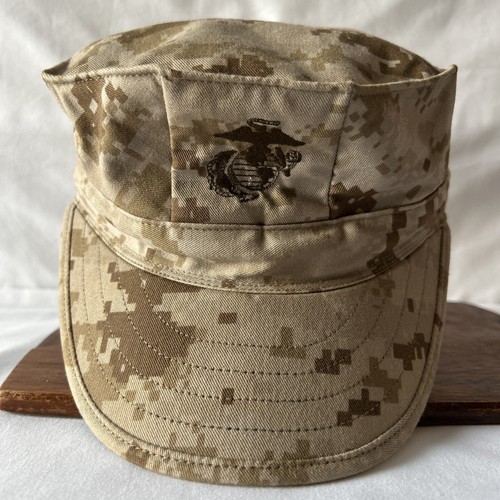 USMC DESERT MARPAT CAP 8 POINT 2 PLY TOP STITCH Marine Camo Hat Size XS ...