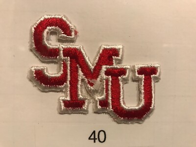 SMU SOUTHERN METHODIST University TX VINTAGE NEW ~ Sewn Text Patch NCAA ...