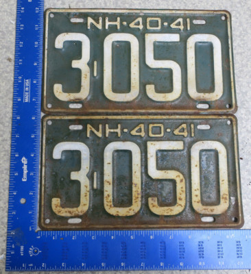 1940 40 1941 41 NEW HAMPSHIRE NH LICENSE PLATE PAIR TAG SET 3050 | eBay