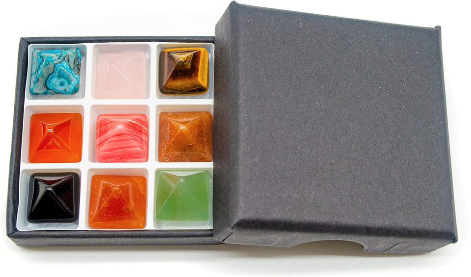 Crystal Pyramid Refrigerator Magnets, 9 Pcs Colorful Small Cute Fridge ...