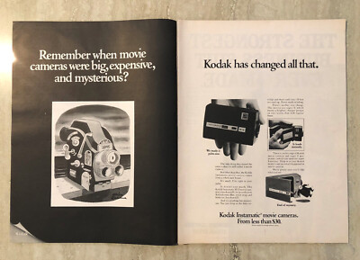 1968 Kodak Instamatic Movie Cameras 8mm M12 2-Page Vtg Print Ad | eBay