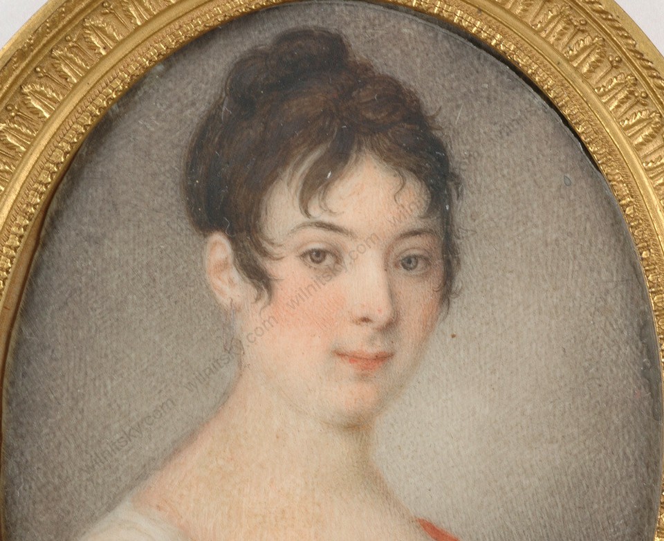 Emile Bernhard Chevalier de Guerard (1771-1836)-Attrib."Young lady", ca ...