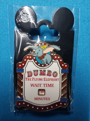 2009 Disney Wait Time Sign HKDL Dumbo the Flying Elephant Collector pin ...