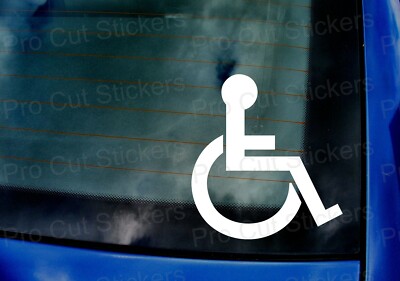 100mm Disabled Car Sticker Disability Wheelchair Handicapped Window ...