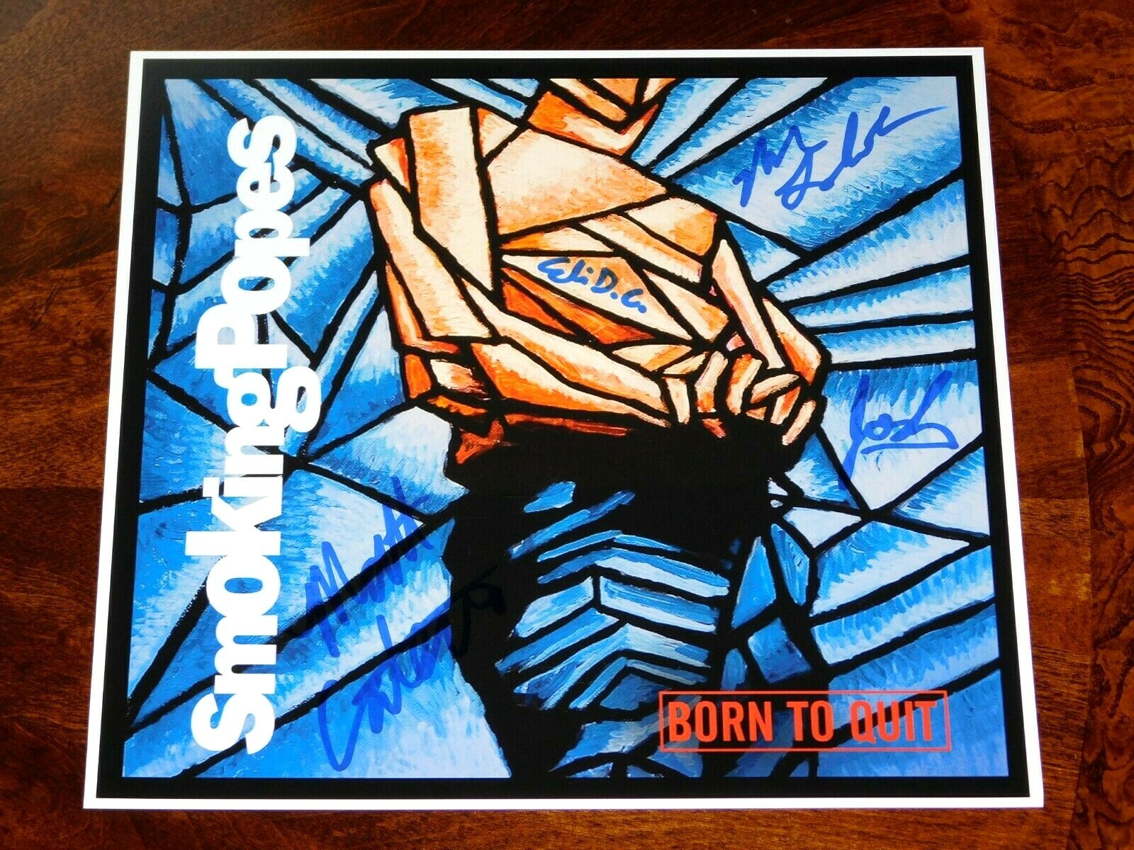 SMOKING POPES BAND SIGNED BORN TO QUIT 12X12 ALBUM COVER PHOTO!!! | eBay