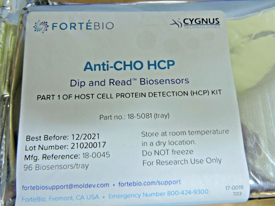 NEW FORTEBIO Octet Anti-CHO HCP Dip and Read Biosensors Tray 96-Tips ...