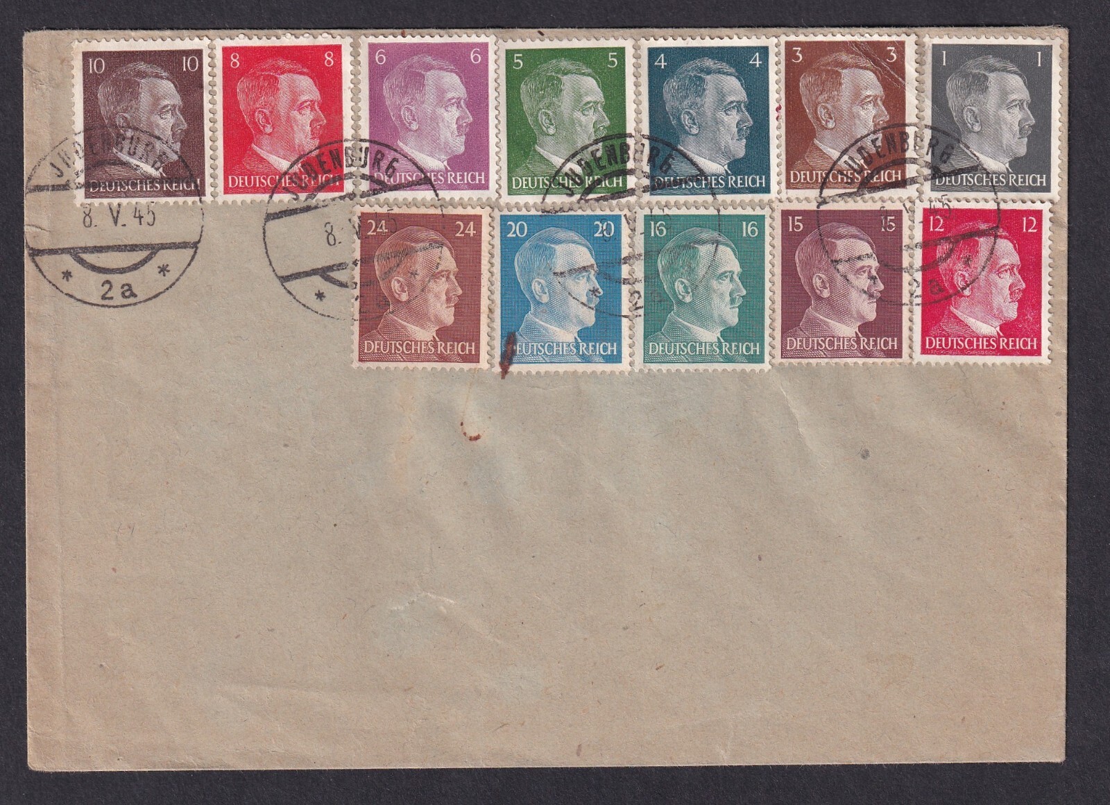 Germany 1941 -1945 Hitler on cover 8/5/1945 postmark Day of the ...