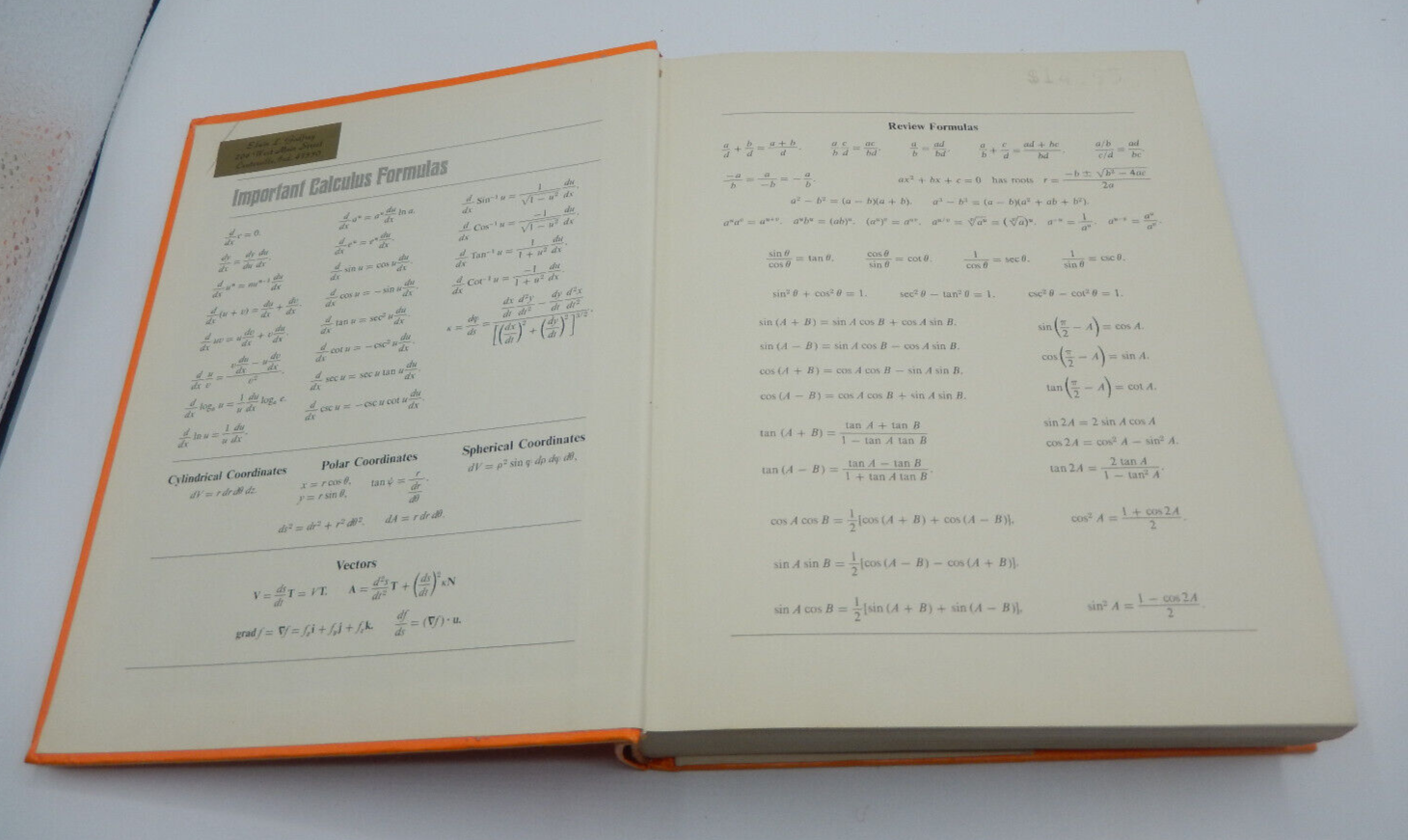 Analytic Geometry and the Calculus Hardcover 1974 by A. W. Goodman ...