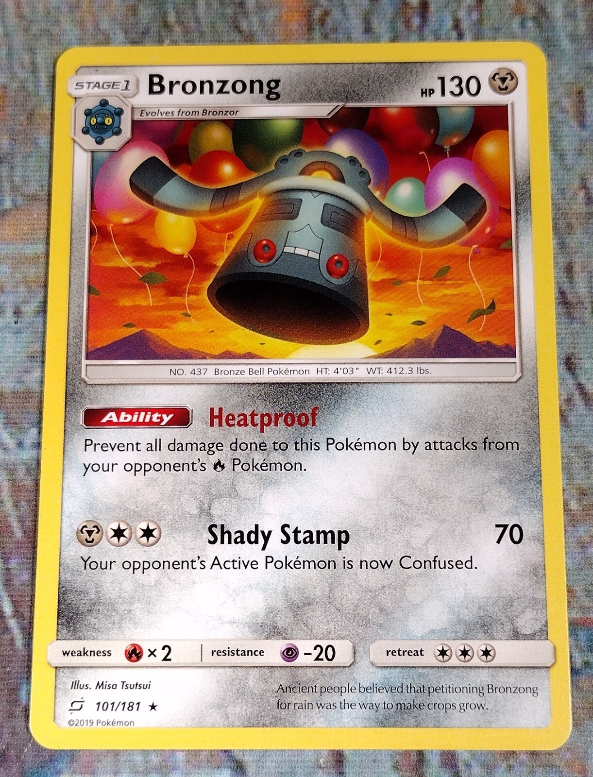 Bronzong Stage 1 Pokemon Card 2019 Team Up 101/181 Rare | eBay