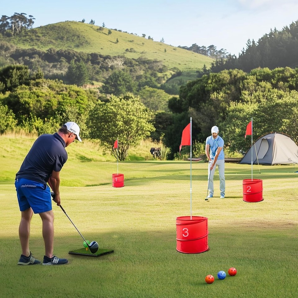 Golf Bucket Yard Game, Backyard Golf Game for Adults Family, Portable 3 ...