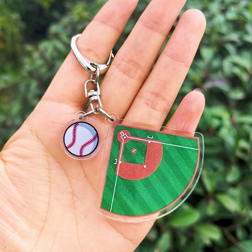 Creative Football Field Keychain Metal Soccers Basketball Pendents Team ...