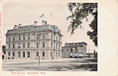 MADISON WISCONSIN POST OFFICE & STOREFRONTS POSTCARD 1907 PSMK | eBay