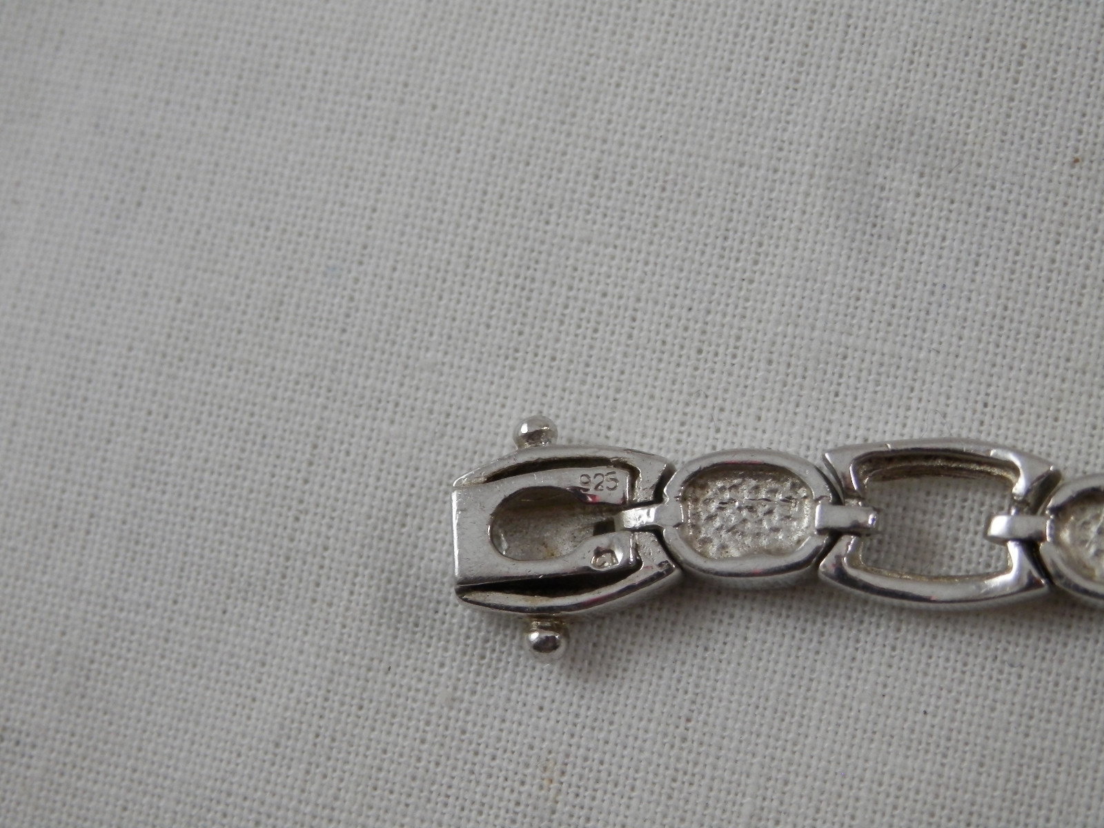 Black Onyx & Mother of Pearl Link Sterling Silver Bracelet 7 1/4" 925 ...