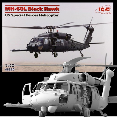 ICM 48360 1/48 MH-60L BLACK HAWK "US SPECIAL FORCES" HELICOPTER MODEL ...