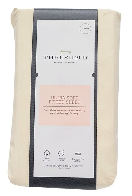 Threshold Ultra Soft Light Yellow Twin Fitted Sheet 300 Thread Count ...