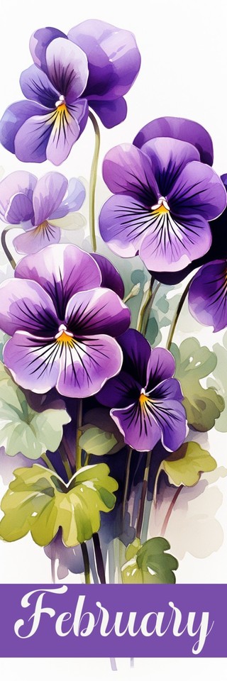 February Season Violet Flowers Bookmarks Book Markers Gift For Reader ...