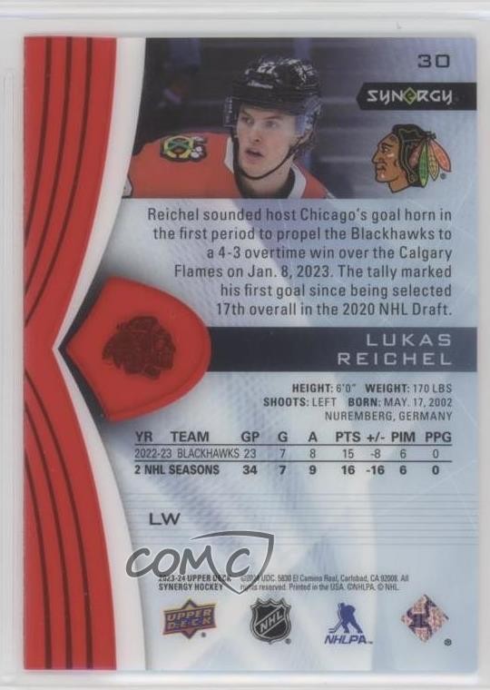 2023-24 Upper Deck Synergy Red Lukas Reichel #30 | eBay