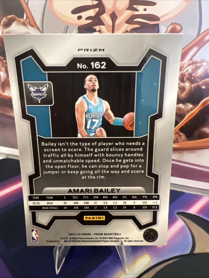 Amari Bailey 2023-24 Panini Prizm RC Rookie Green Prizm #162 Charlotte ...