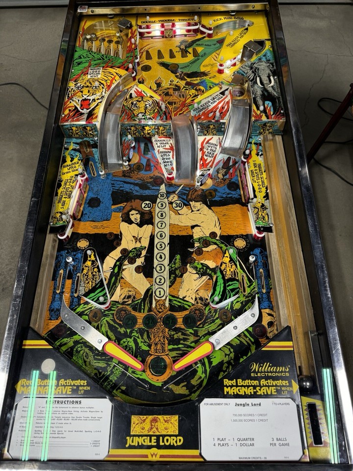 Jungle Lord Pinball Machine Williams 1981 LEDS Free Ship Orange County ...