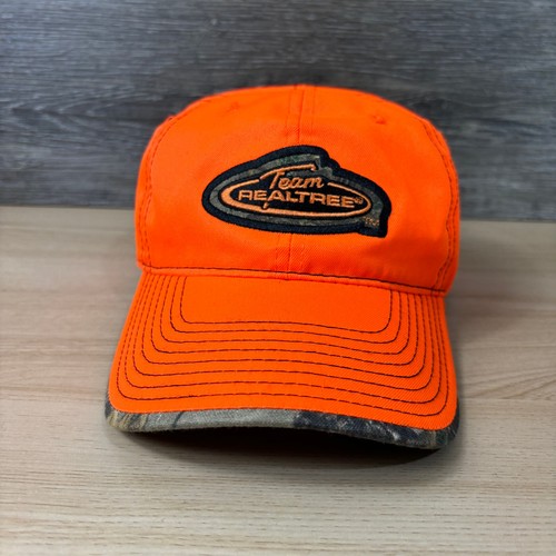 Realtree Hat Cap Strap Back Black Orange Blaze Team Hunting Outdoors | eBay
