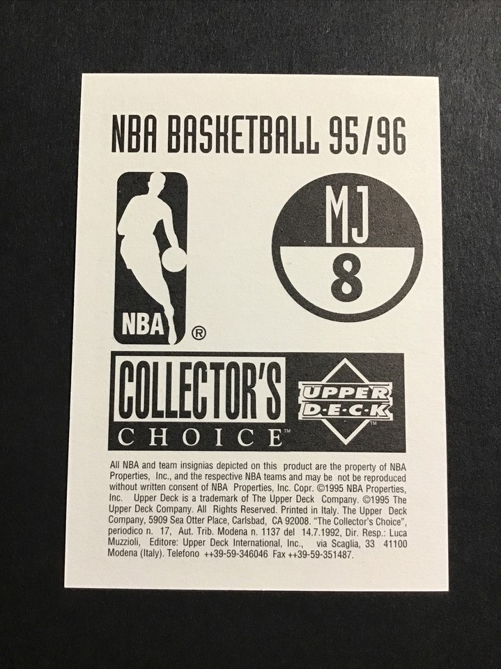 1995-96 Upper Deck EUROPEAN #MJ8 Michael Jordan - STICKER Mini - NM ...