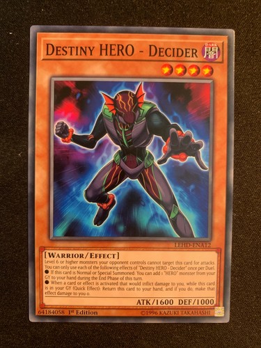 Destiny HERO - Decider - LEHD-ENA12 - Yu-Gi-Oh Card N/M | eBay