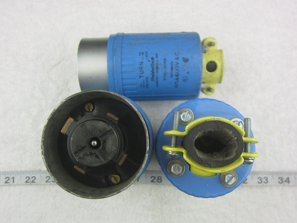 Hubbell HBL 26519 60A 600V Hubbellock Plug Non-NEMA, Used | eBay
