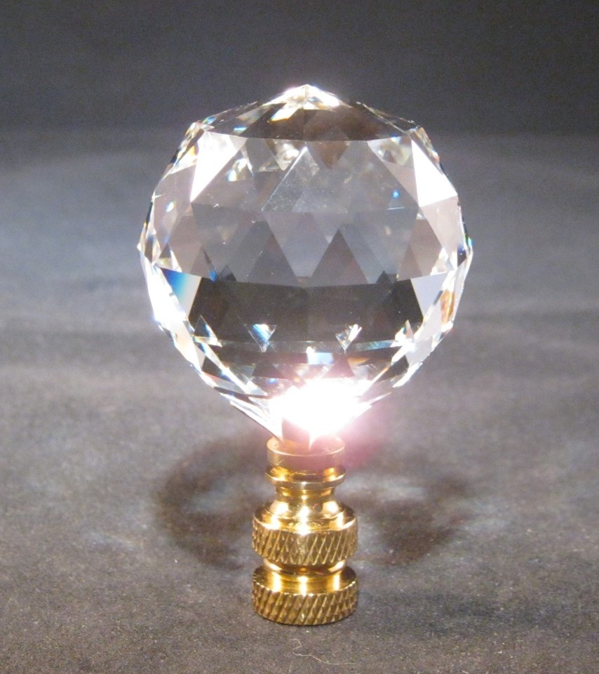 LAMP FINIAL-STUNNING LEADED CRYSTAL LAMP FINIAL**BRASS BASE** | eBay