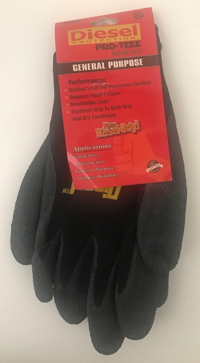 24 Pairs Diesel Grip Work Gloves-General Purpose-Construction-Pro-Tekk ...