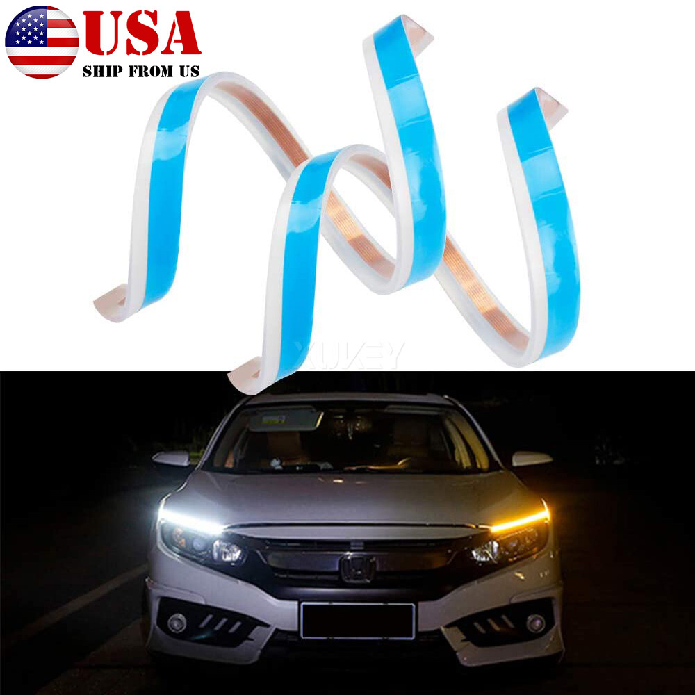 Car LED Headlight Strip Lights DRL Light Tube Daytime Running Lights ...