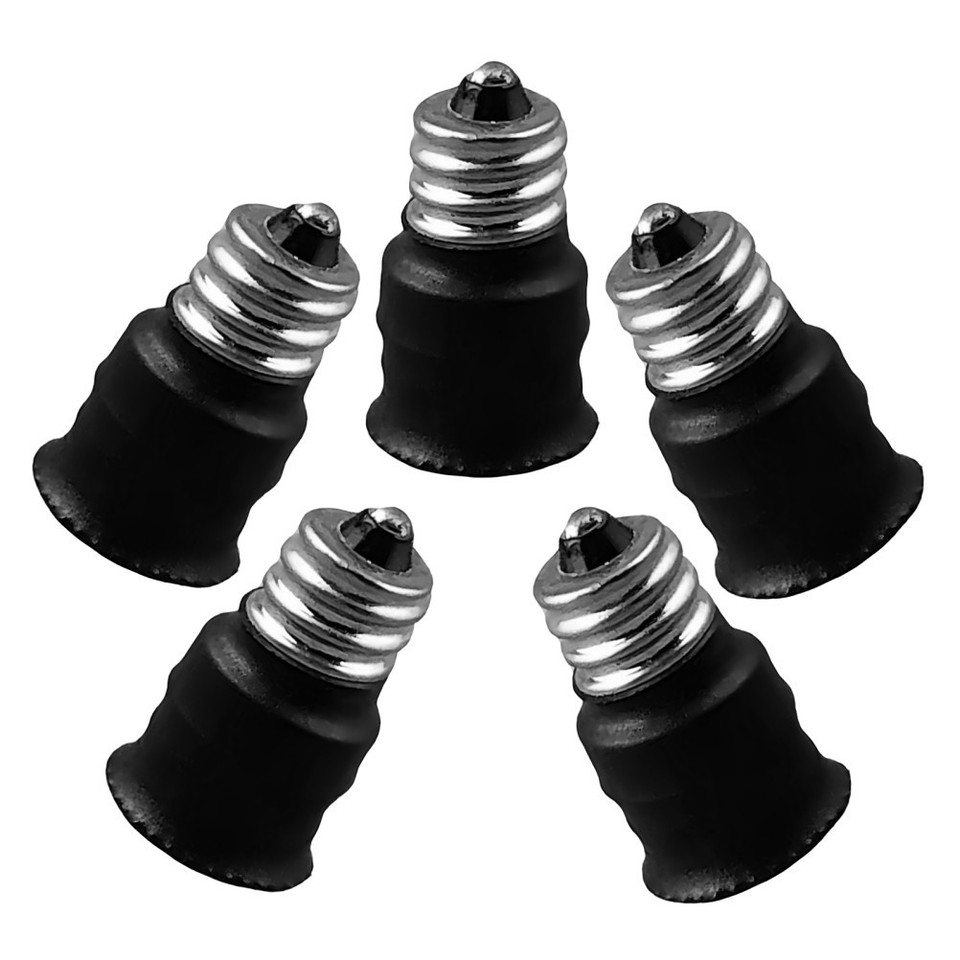 5 Pcs Led Light Bulb Base Converter E12 To E14 Socket Adapter Pc ...