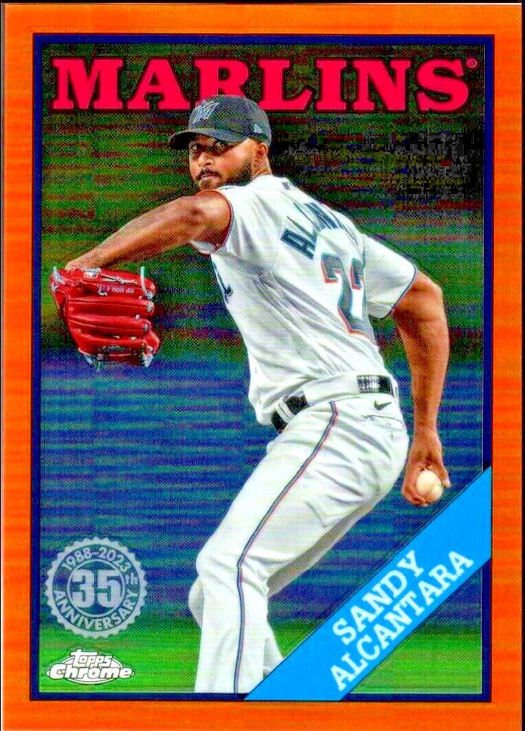2023 Topps Chrome Update Series - 1988 Topps Baseball Sandy Alcantara #88CU-5 Orange Refractor ...