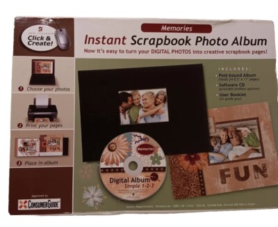 New Seasons Click & Create Memories black cover instant scrapbook photo ...