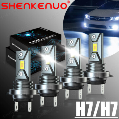 4x H7+H7 LED Combo Headlights High Low Beam Kit Bulbs For Smart Fortwo ...