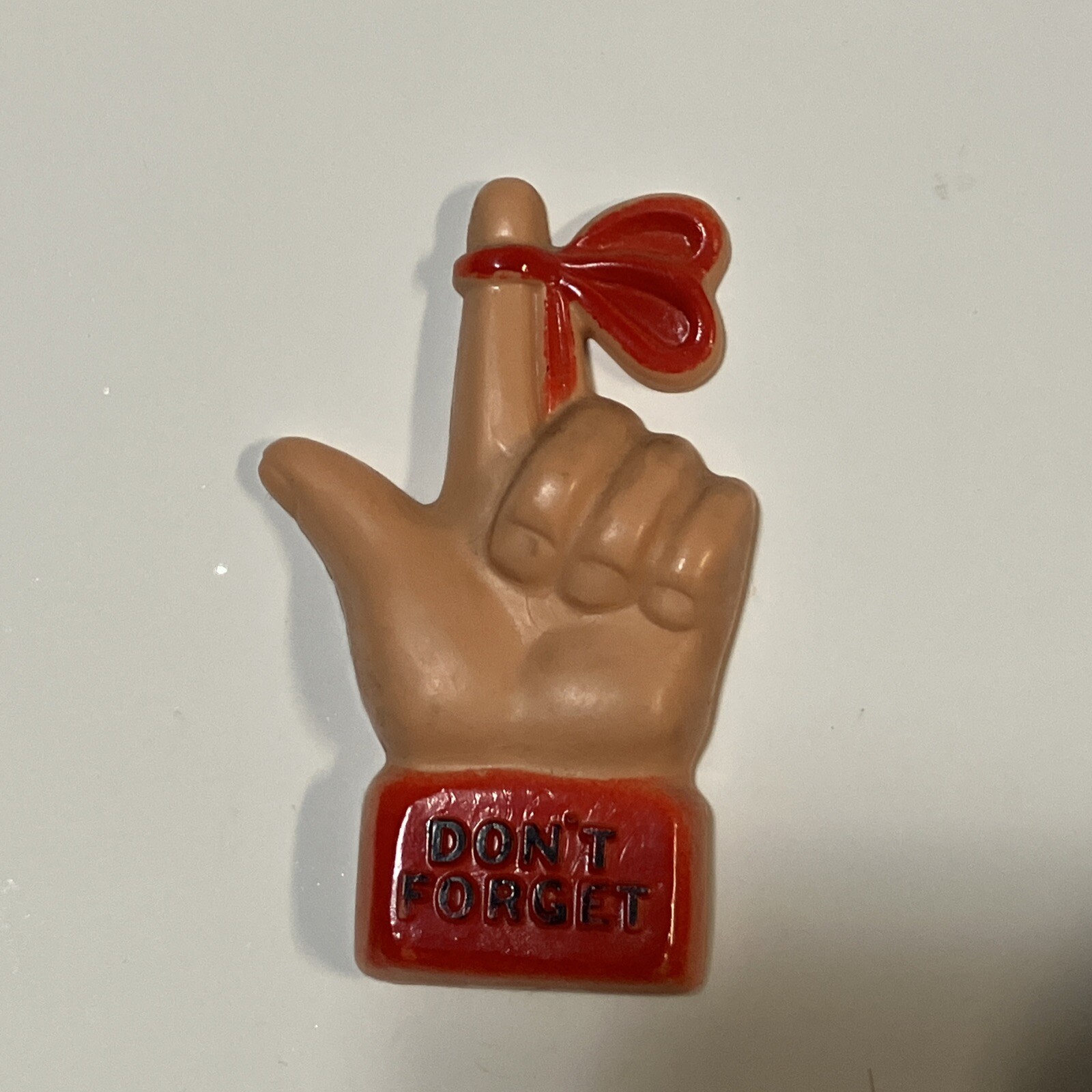 VTG RARE "DON'T FORGET" Hand MCM Refrigerator MAGNET Reminder RETRO Red ...