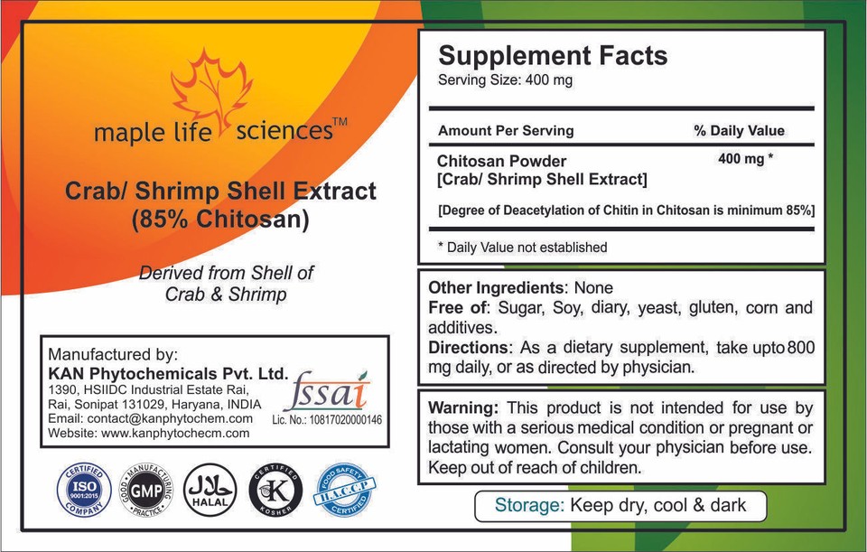 Crab Shrimp Shell Extract Powder 85% CHITOSAN Chitin Extract Pure NO ...