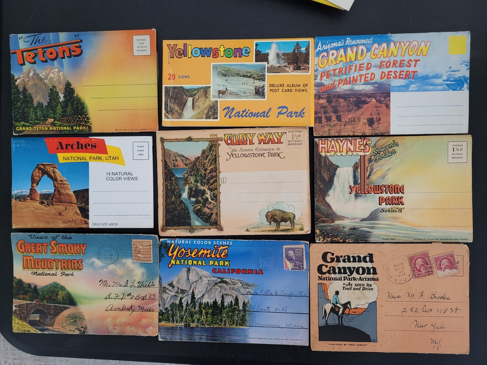 Vintage Lot (18) U. S. NATIONAL PARKS POSTCARD FOLDERS | eBay