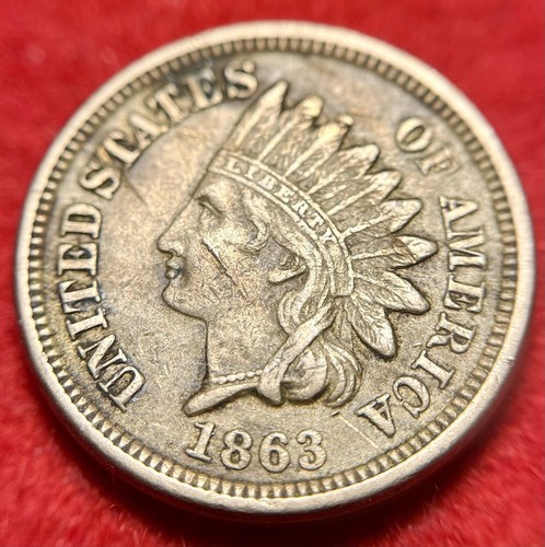 1863 Indian Head CN Copper Nickel Cent Penny - From 1C US Coin ...