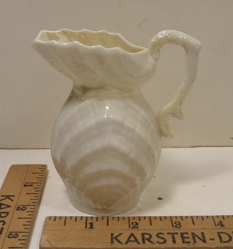 6th MARK 1965-80 BELLEEK IRELAND DOUBLE SHELL SEASHELL LUSTER CREAMER ...