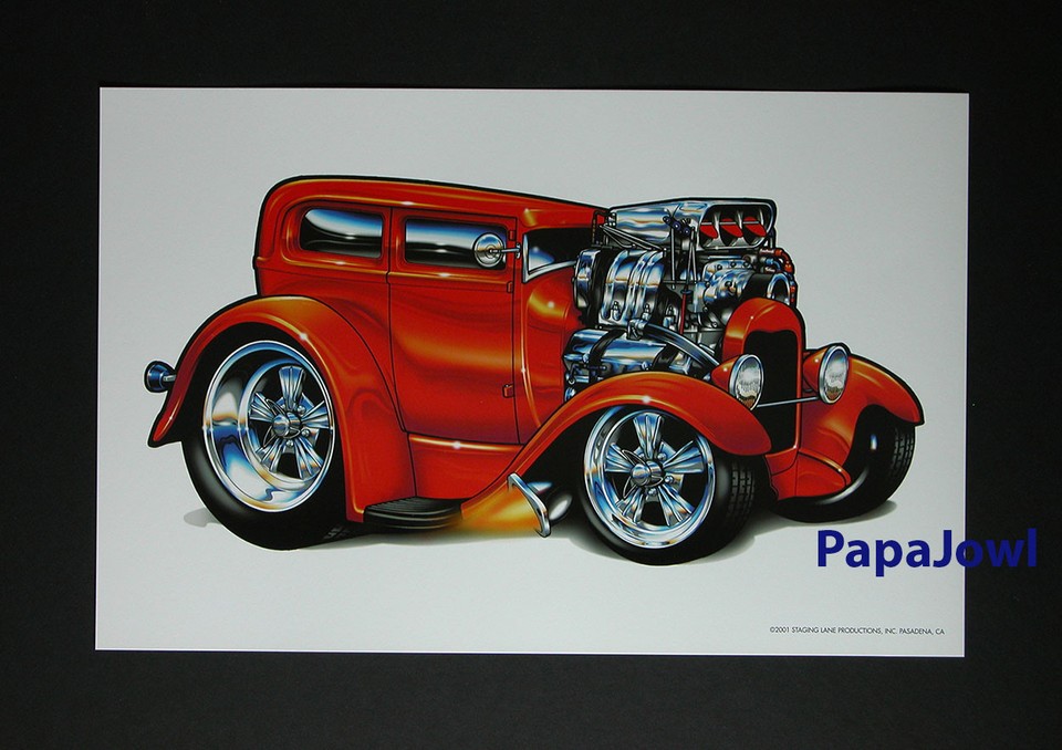 4 Classic Hot Rod Ford Cars Muscle Machines Prints Art By Rohan Day 11 ...