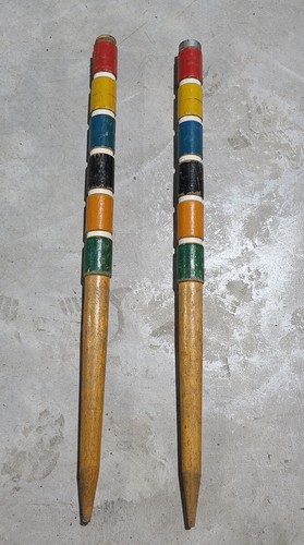 Vintage South Bend Wooden Croquet 25" Peg Set Of 2 | eBay