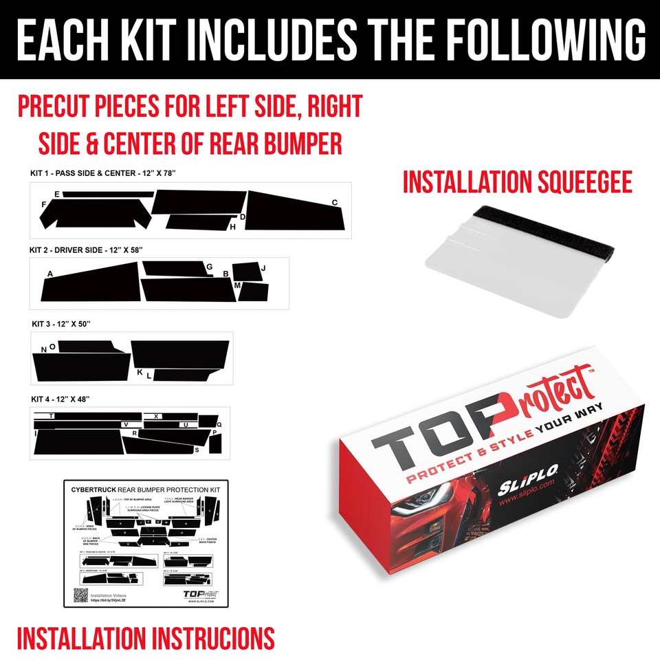 Cybertruck Rear Bumper Protection Armor Vinyl DIY Kit | TOProtect | eBay