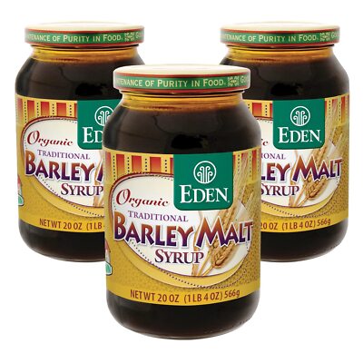 Organic Non-GMO Barley Malt Syrup Non-Diastatic 20oz Glass Jar 3-Pack ...